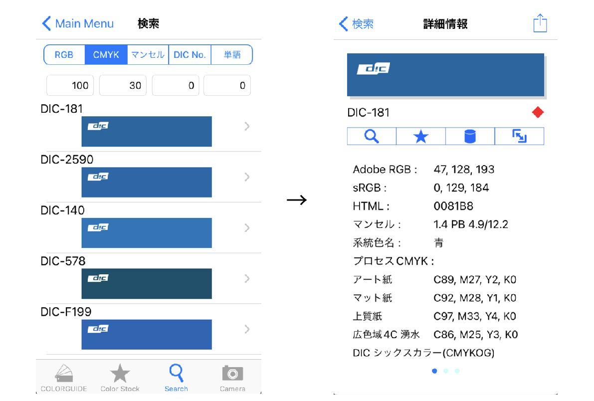 DICカラー変換（CMYKやRGB）画面上の色と実物のカラーチップの色が合っているか比較 - kisa illustration & design